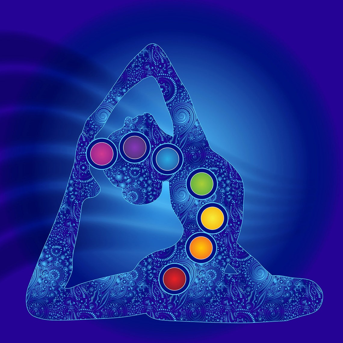 Yoga Pose Chakra Art - Etsy