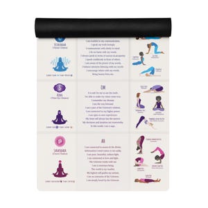 7 Chakra Yoga Poses & Affirmations Yoga Mat - 87LBG - Etsy