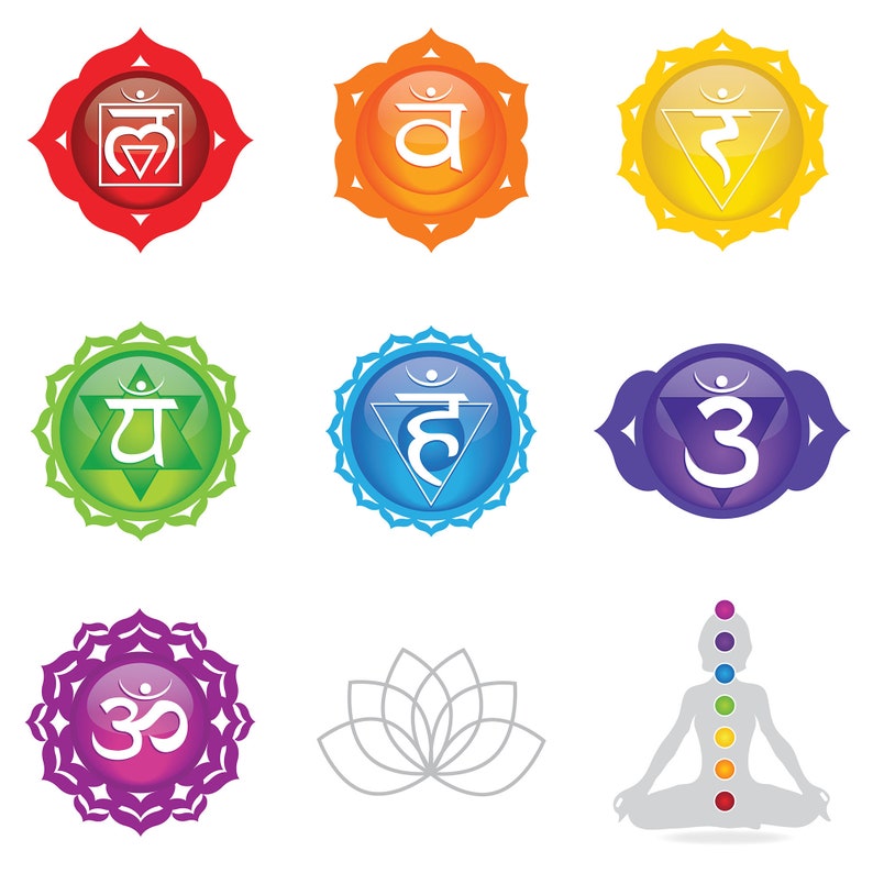 Chakra Icons & Logo Element Set #24 - Etsy