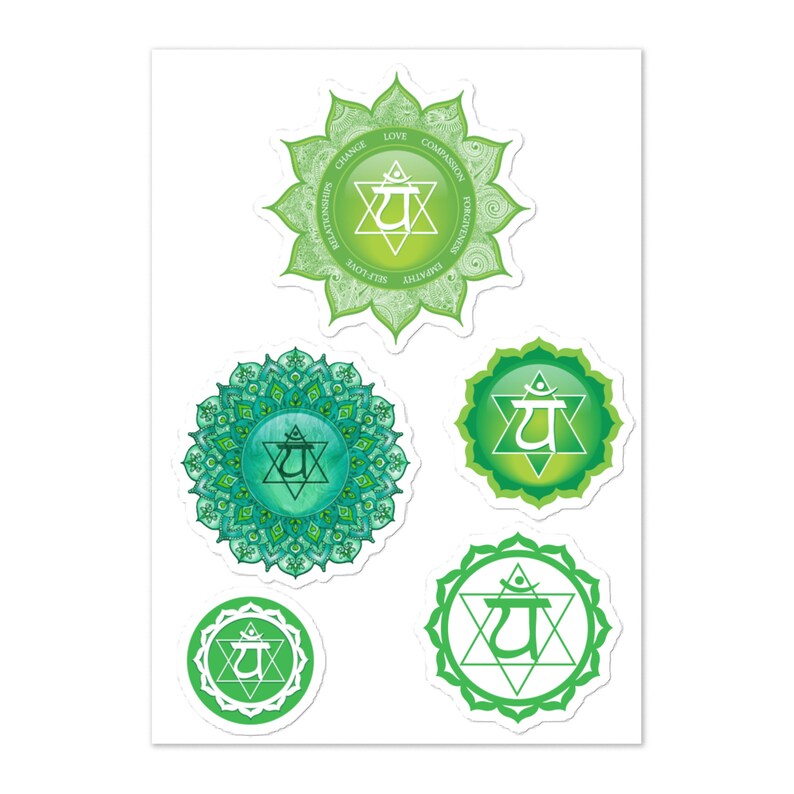 Heart Chakra Sticker 5 Set - 04 - Etsy