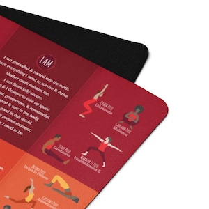 7 Chakra Yoga Poses & Affirmations Yoga Mat - 87mc - Etsy