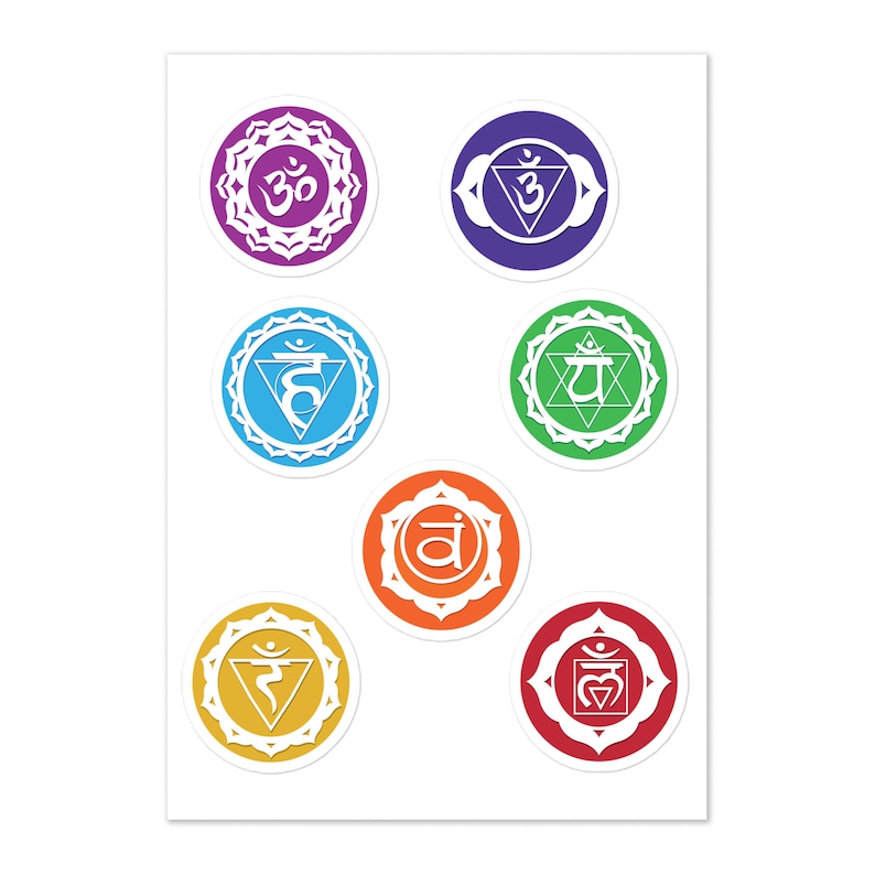 7 Chakras Sticker 7 Set 02 - Etsy