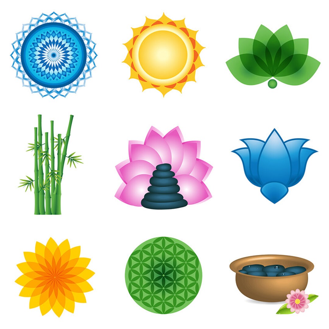 Lotus Flower Vector Spa Collection Vector Logo Elements - Etsy