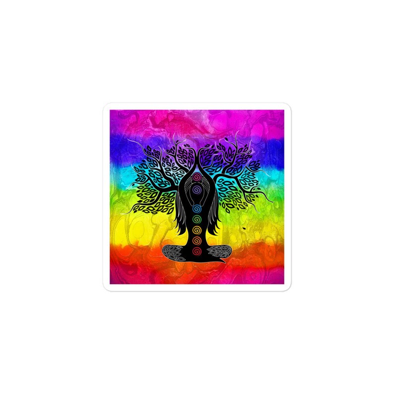 Lady Chakra Tree Sticker #60 Chakra BG - Etsy