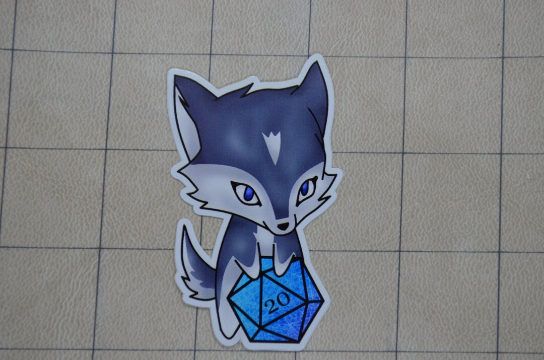 Wolf D&D D20 Gaming Vinyl Sticker - Etsy