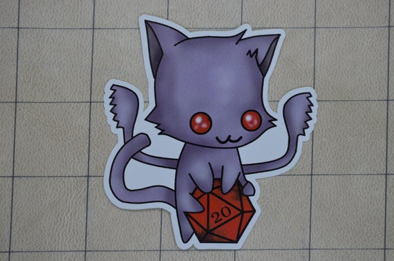 Displacer Kitty D&D D20 Gaming Vinyl Sticker | Etsy