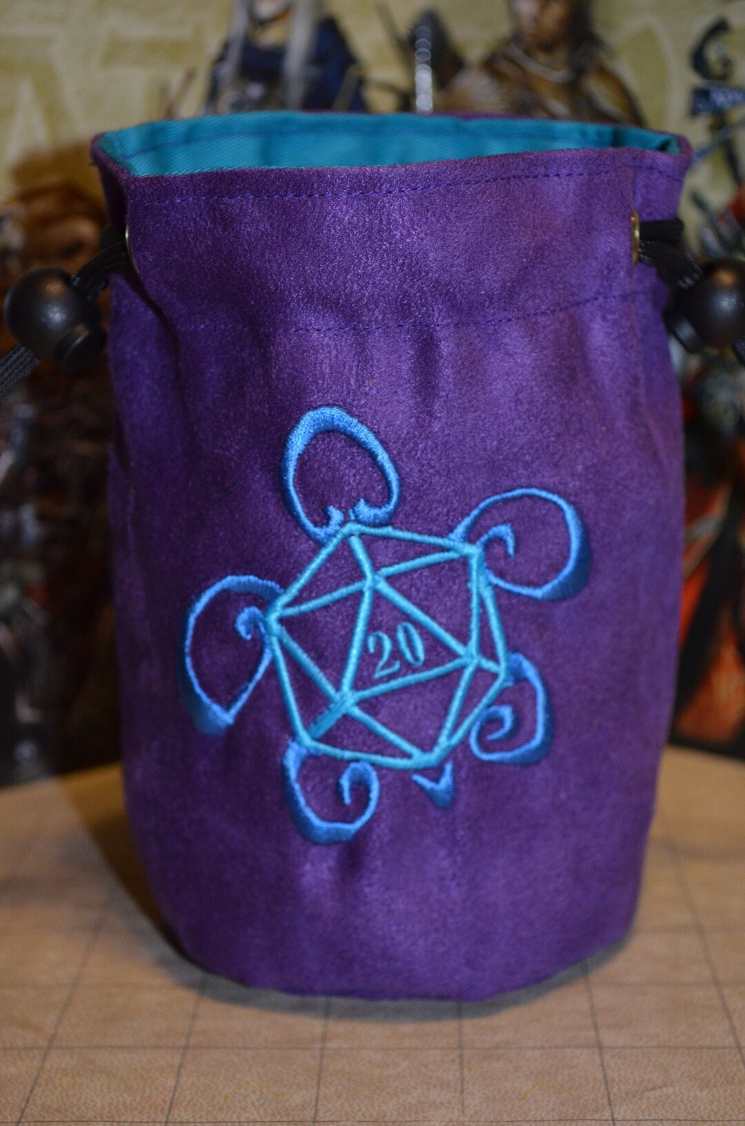 Embroidered Turtle D20 Dice Bag - Suede RPG Gaming Pouch - Etsy