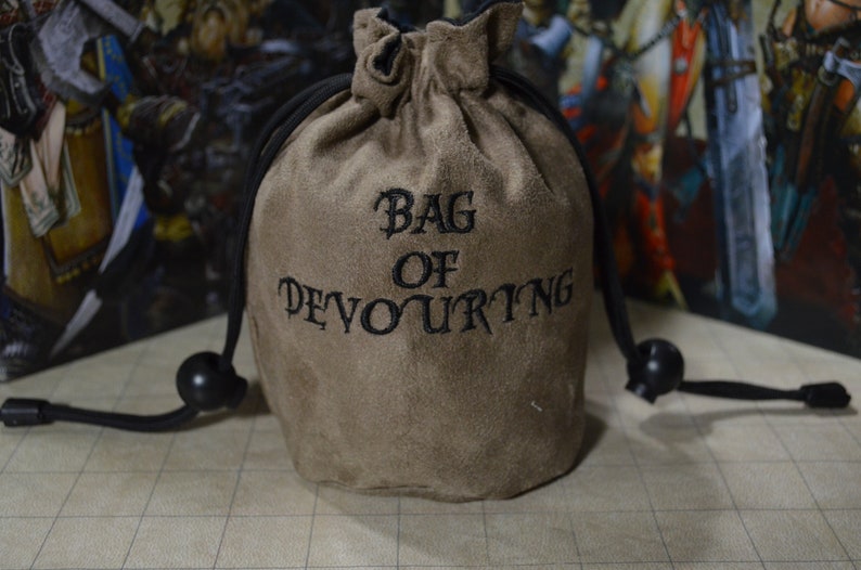 Dice Bag of Devouring Embroidered Brown Suede - Etsy Dice Bag of Devouring Embroidered Brown Suede - Etsy
