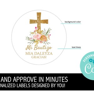 Christening Labels 12ct Baptism Sticker Labels Glitter Cross ...