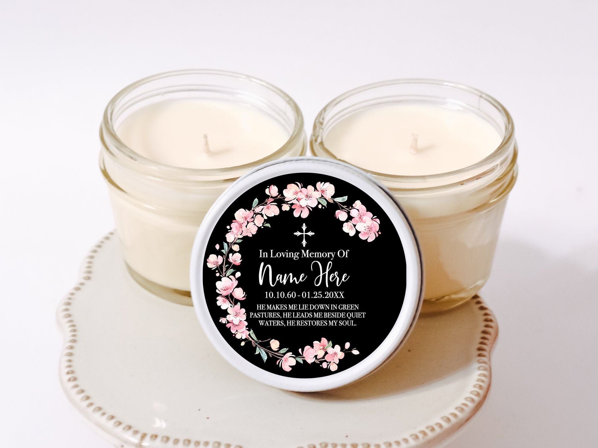 Memorial Service Candles - Cherry Blossom Memorial Candles ...