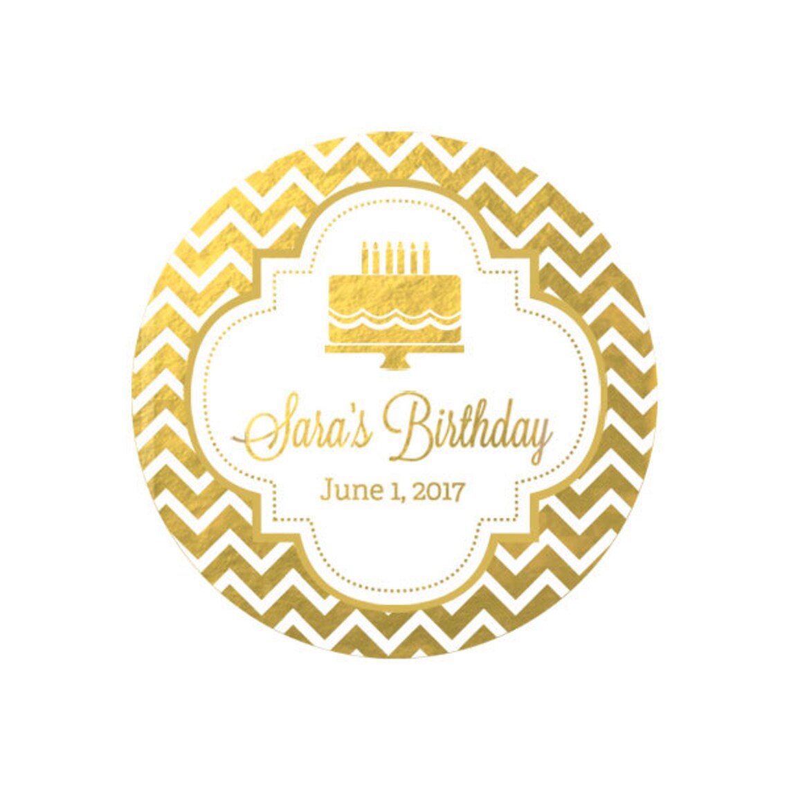 Gold Birthday Round Labels 24ct Silver Foil 1st Birthday | Etsy