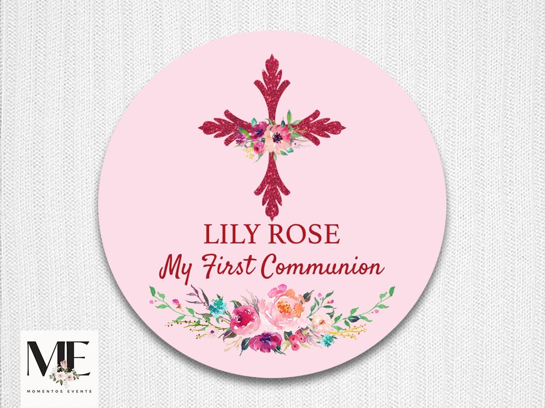 Christening Labels - Baptism Sticker Labels - Glitter Cross ...