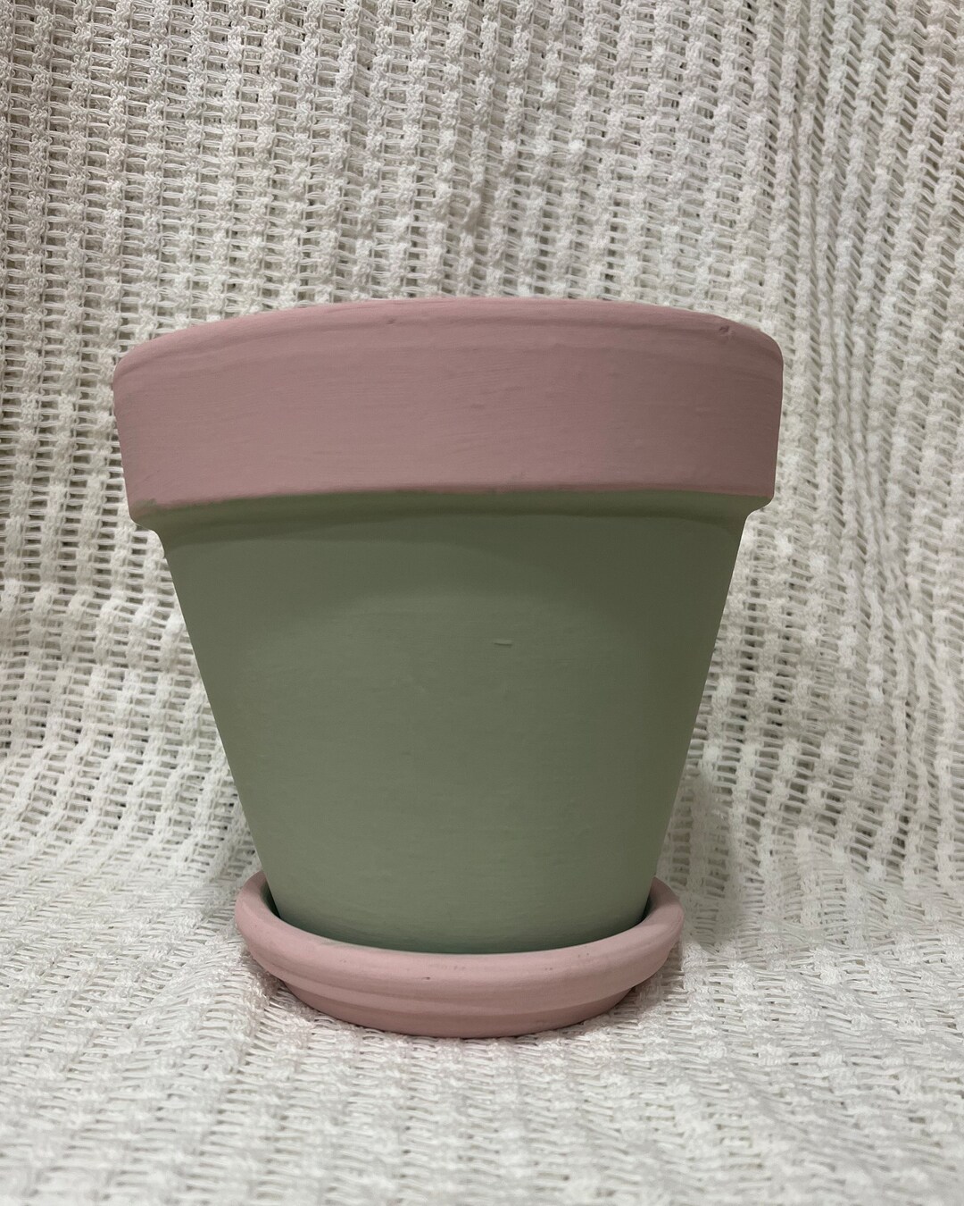 Color Block Mod Pastel Planter | Custom | Painted Terra Cotta - Etsy