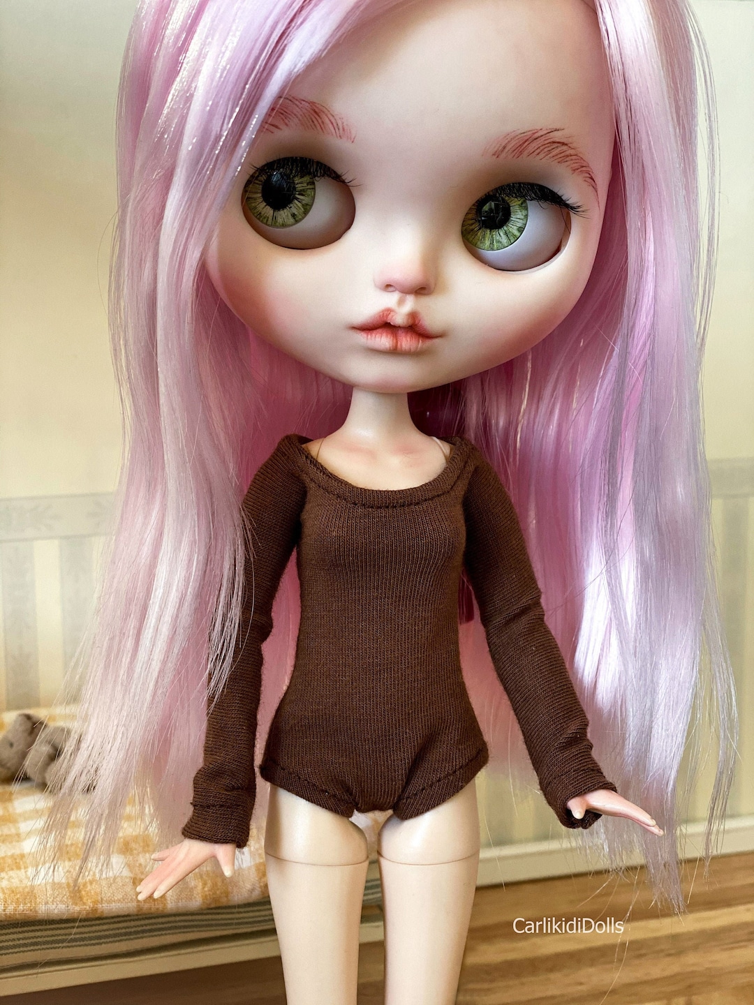 Blythe Body Suit, Blythe Brown T-shirt, Clothes for Blythe, Pullip ...