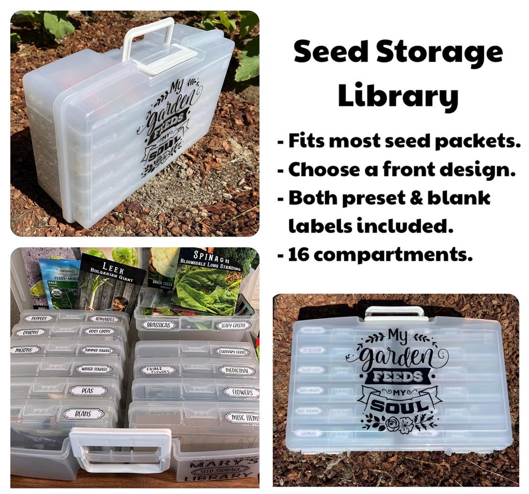 Seed Saving Storage Box - Organization Containers 16 Cases for Garden ...