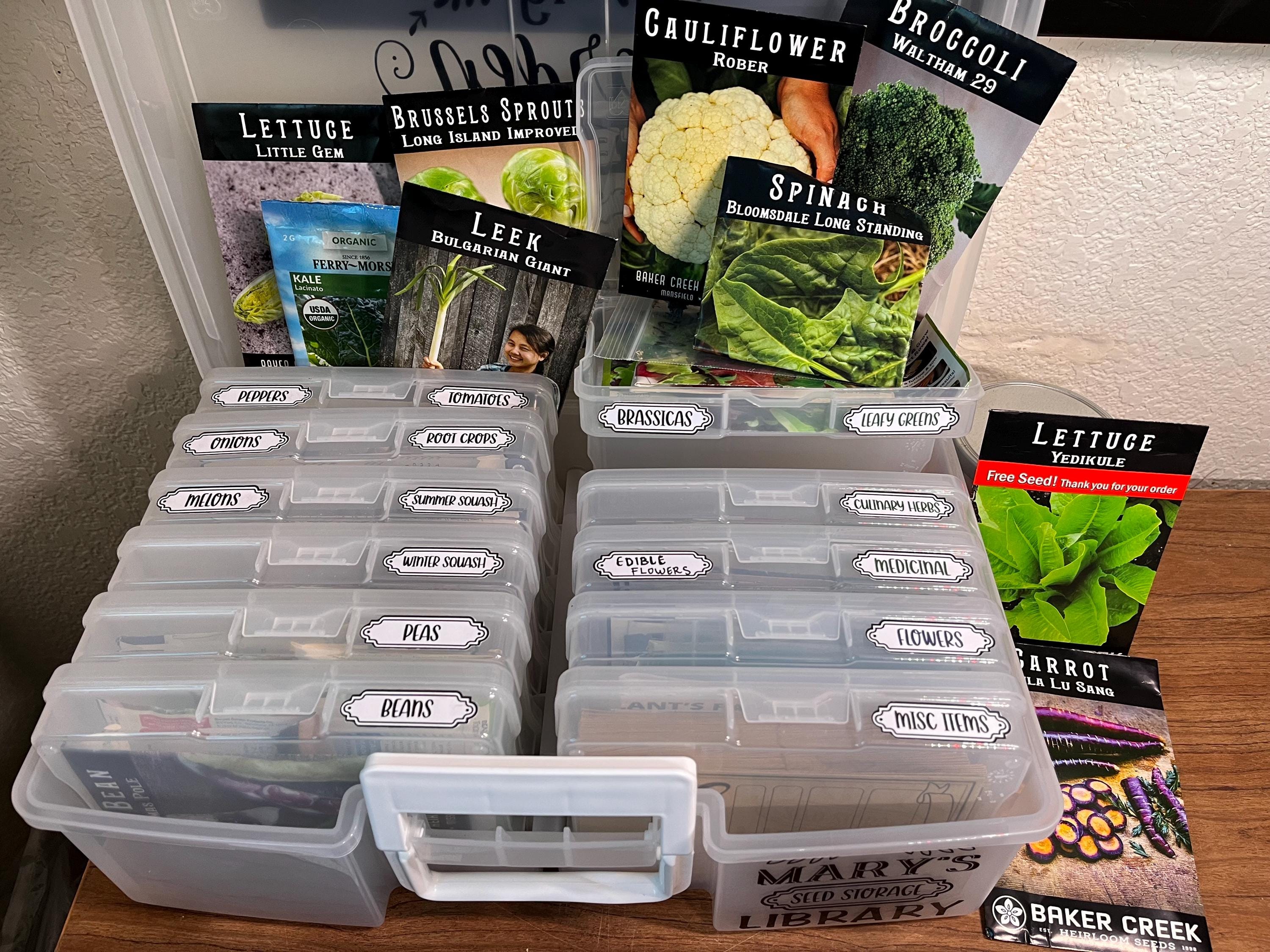 Seed Saving Storage Box - Organization Containers 16 Cases for Garden ...