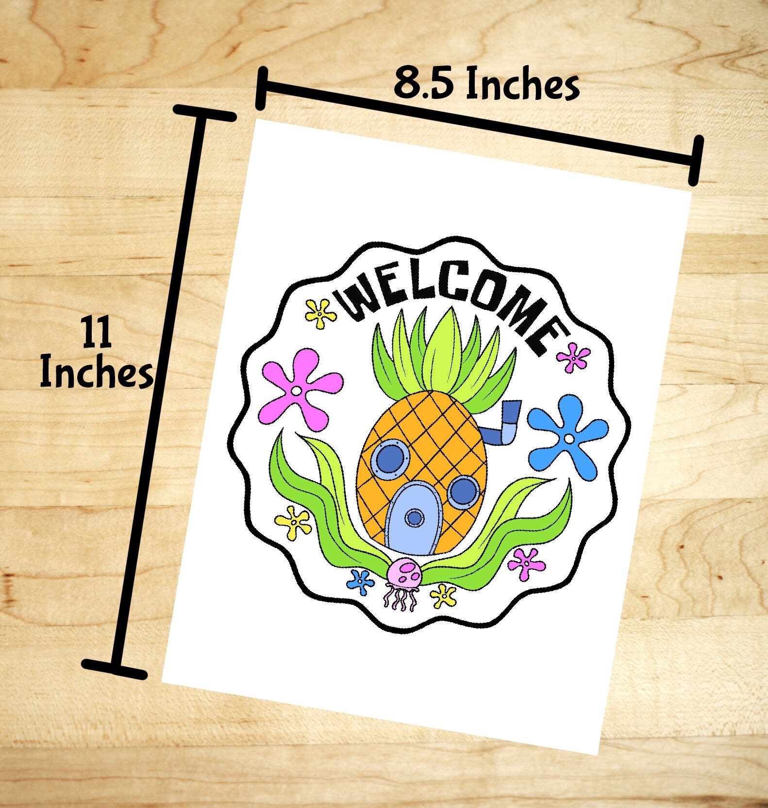 Welcome Spongebob Hex Sign Art Print // 8.5 x 11 Inches // | Etsy