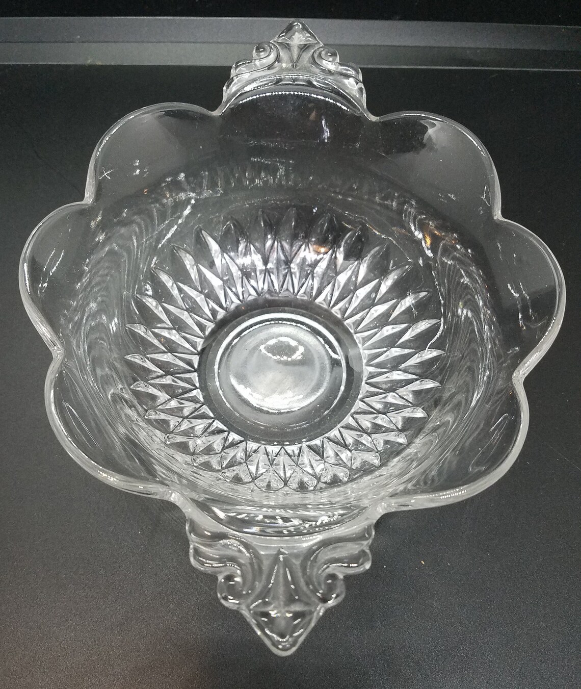 Duncan Miller 2-handled Bowl Diamond Stem # 5375, Hand Blown Glass - Etsy