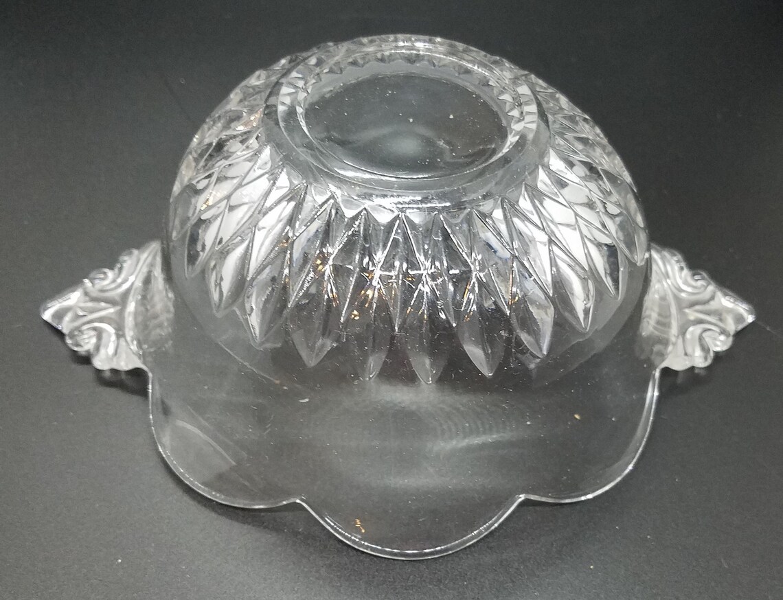 Duncan Miller 2-handled Bowl Diamond Stem # 5375, Hand Blown Glass - Etsy