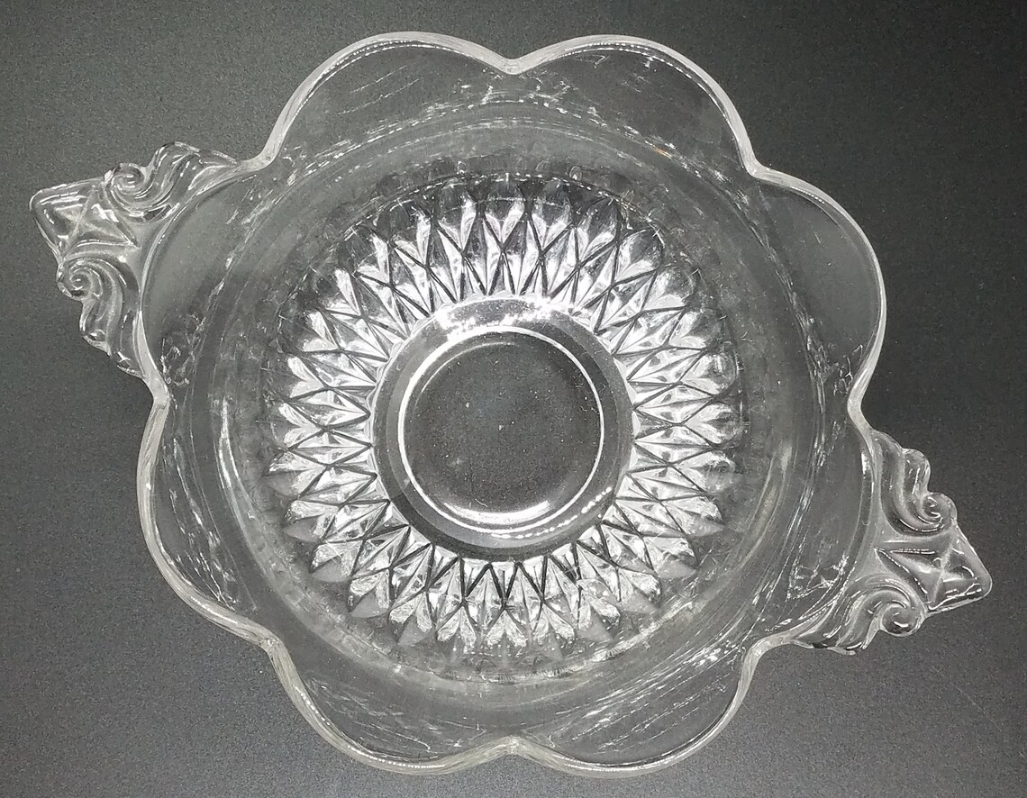 Duncan Miller 2-handled Bowl Diamond Stem # 5375, Hand Blown Glass - Etsy