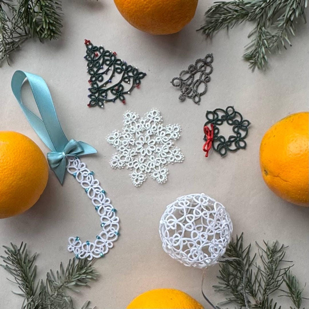 6 Diagrams PDF Christmas Tree Design Snowflakes Tatting Shuttle ...