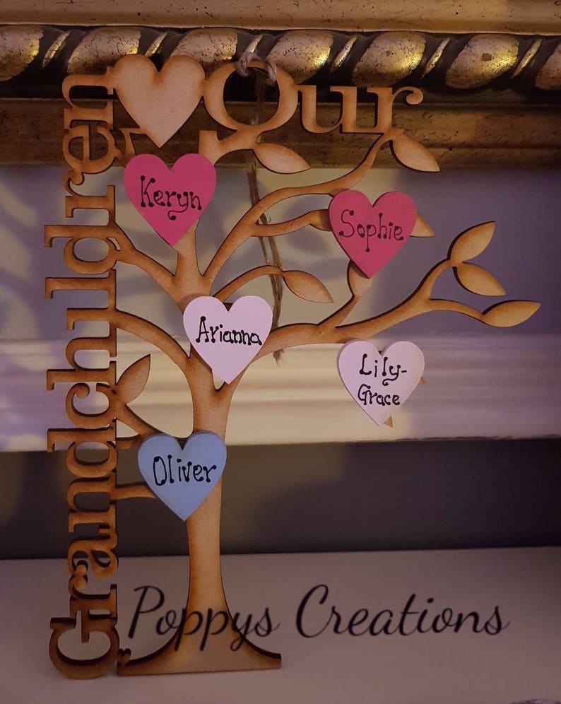 Family Tree - Grandchildren - Grandparent Gift - Personalised- Mothers ...