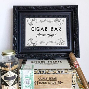 Printable Cigar Bar Sign - Please Enjoy! Wedding, Reception, Roaring ...