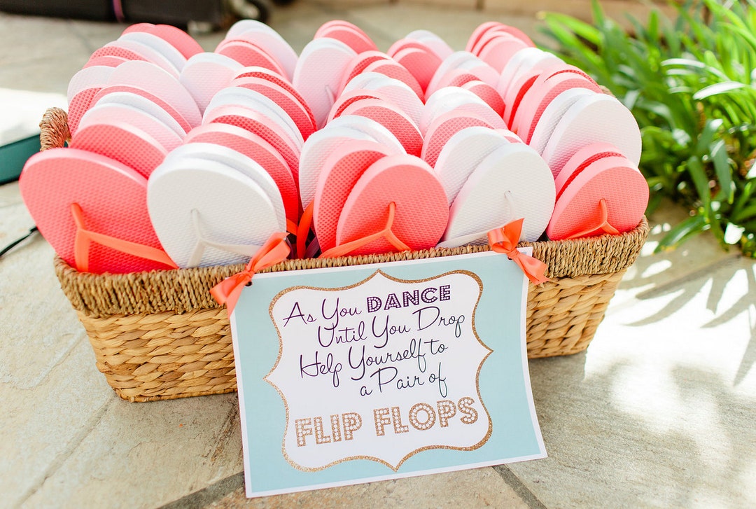 Mint & Gold Printable Flip Flop Sign - as You Dance Until You Drop ...