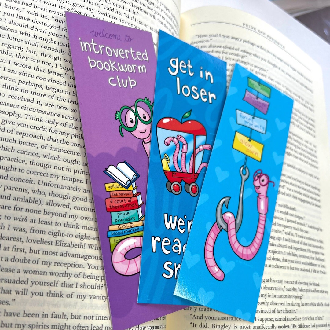 Introverted Bookworm Club Bookmark Set | Bookworm Bookmarks | Booktok ...