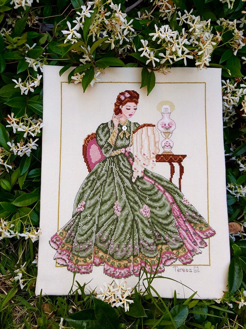 Stitching Beauty Victorian Lady Counted Cross Stitch Chart - Etsy
