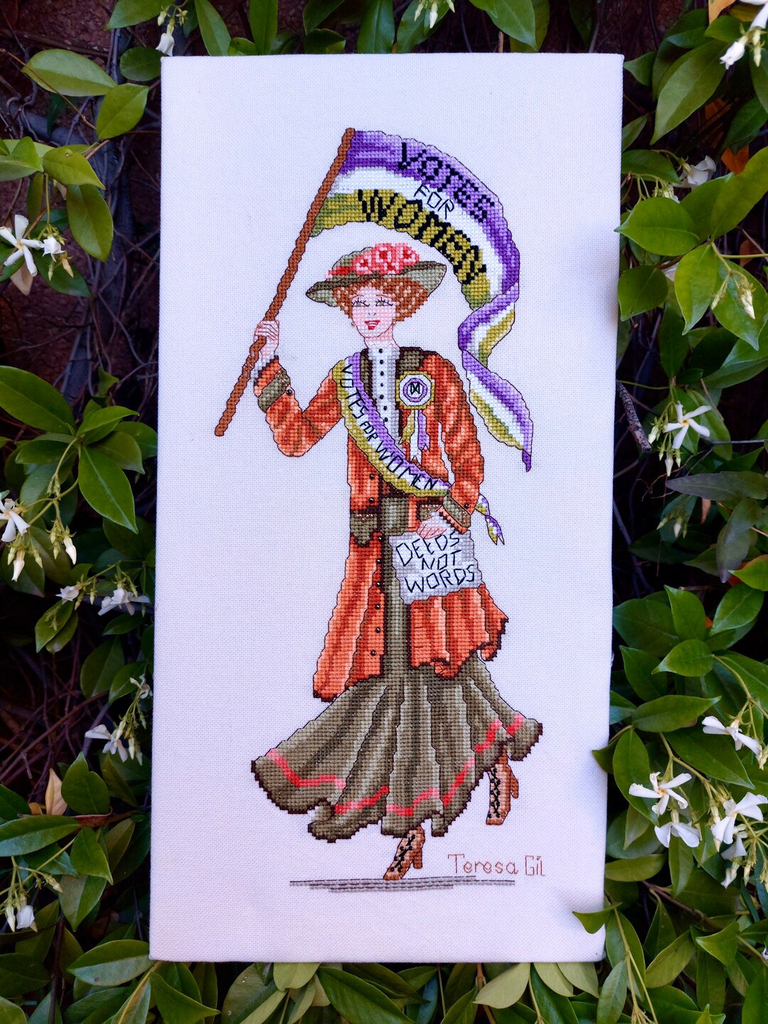 The Suffragette Edwardian Design Emmeline Pankhurst Counted Cross ...