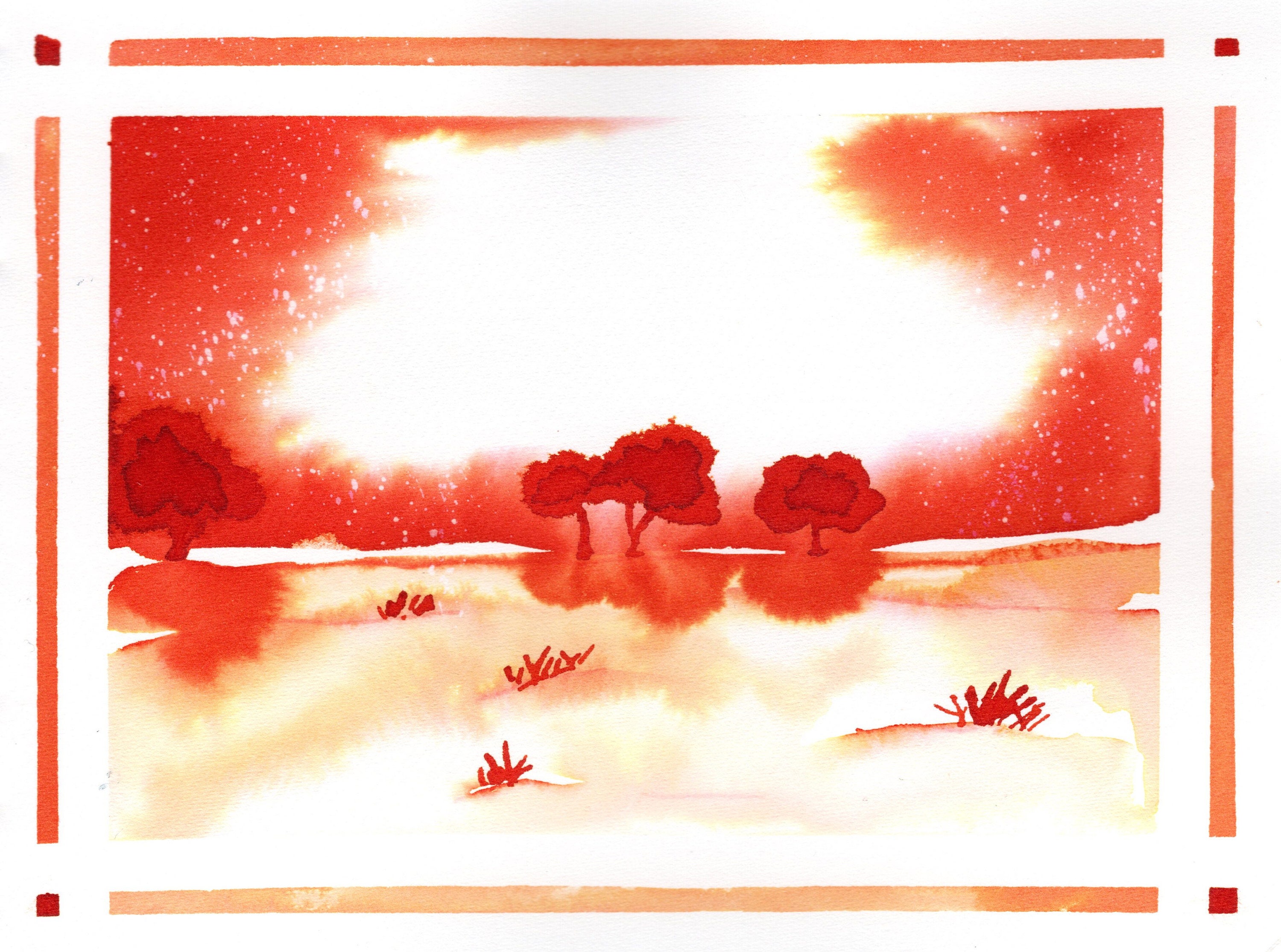 5 Ink Chromatography Postcards - Etsy