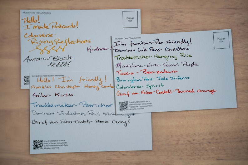 5 Ink Chromatography Postcards - Etsy