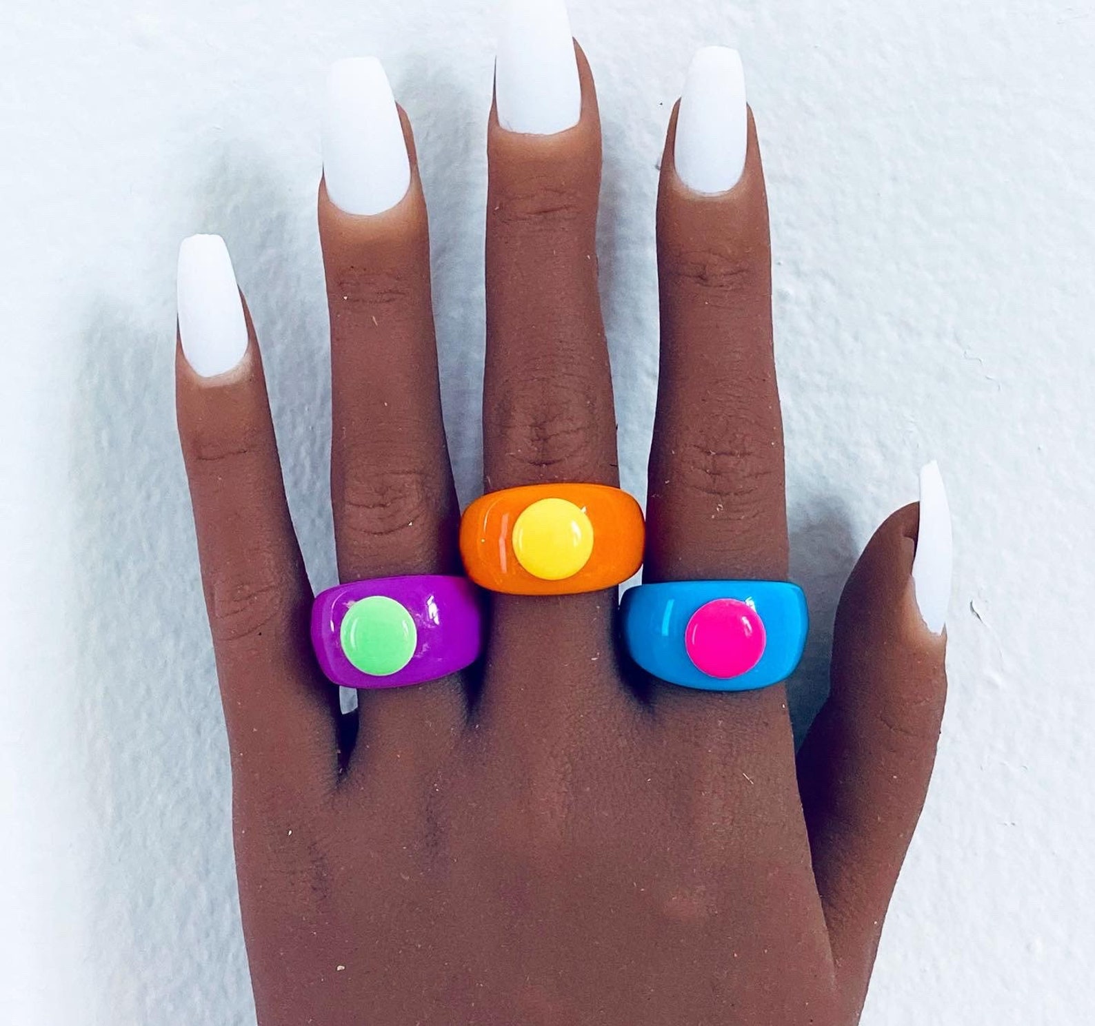 Resin rings plastic ring rings colorful rings Purple ring | Etsy