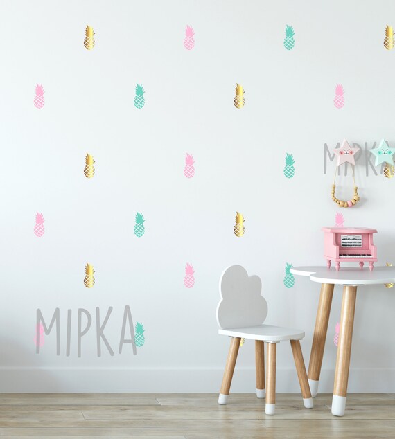 Pineapple Decal Choose Your Color Tropical Wall Decal Wall - Etsy