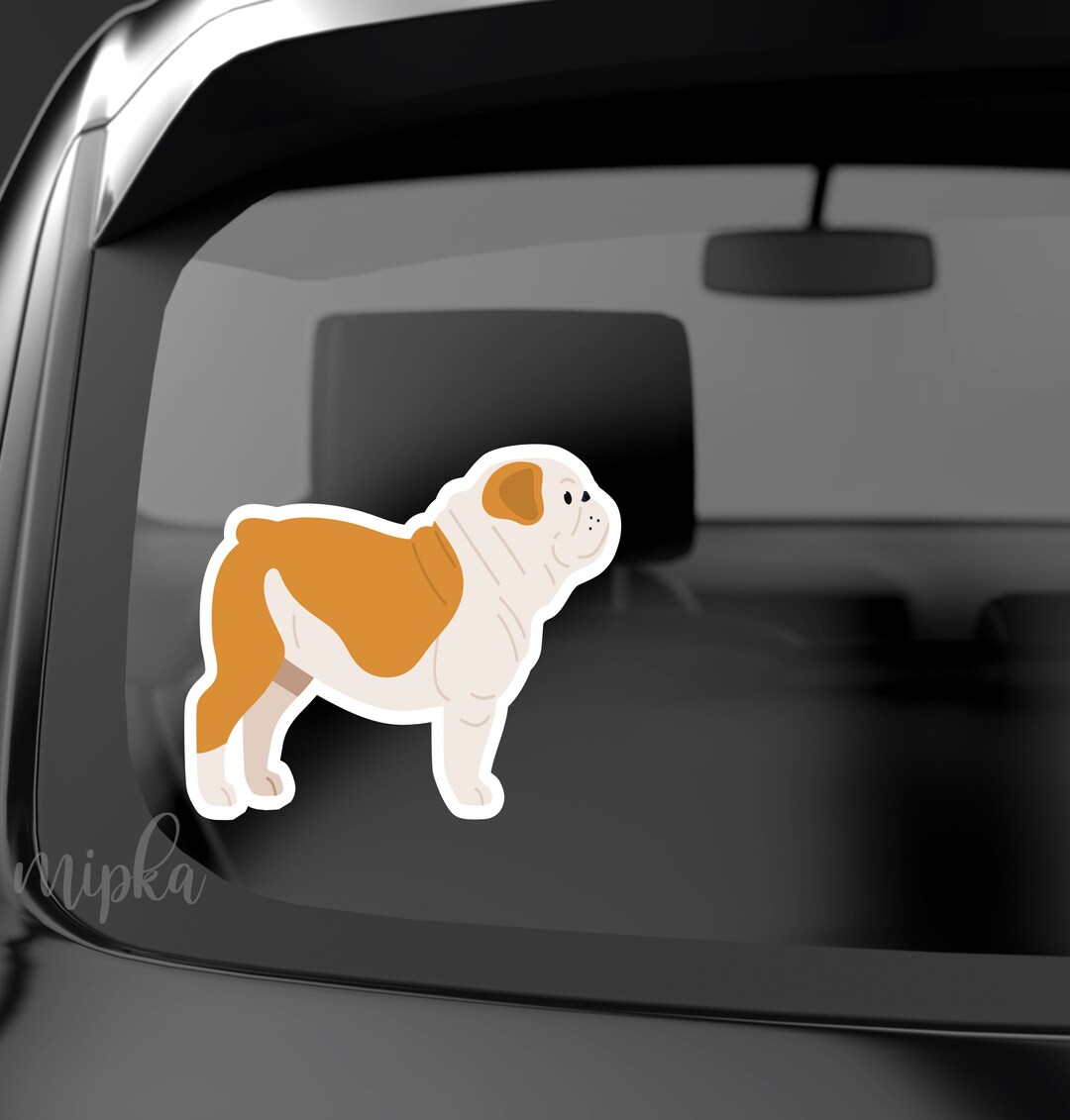 English Bulldog Bumper Sticker, Dog on Board - Etsy
