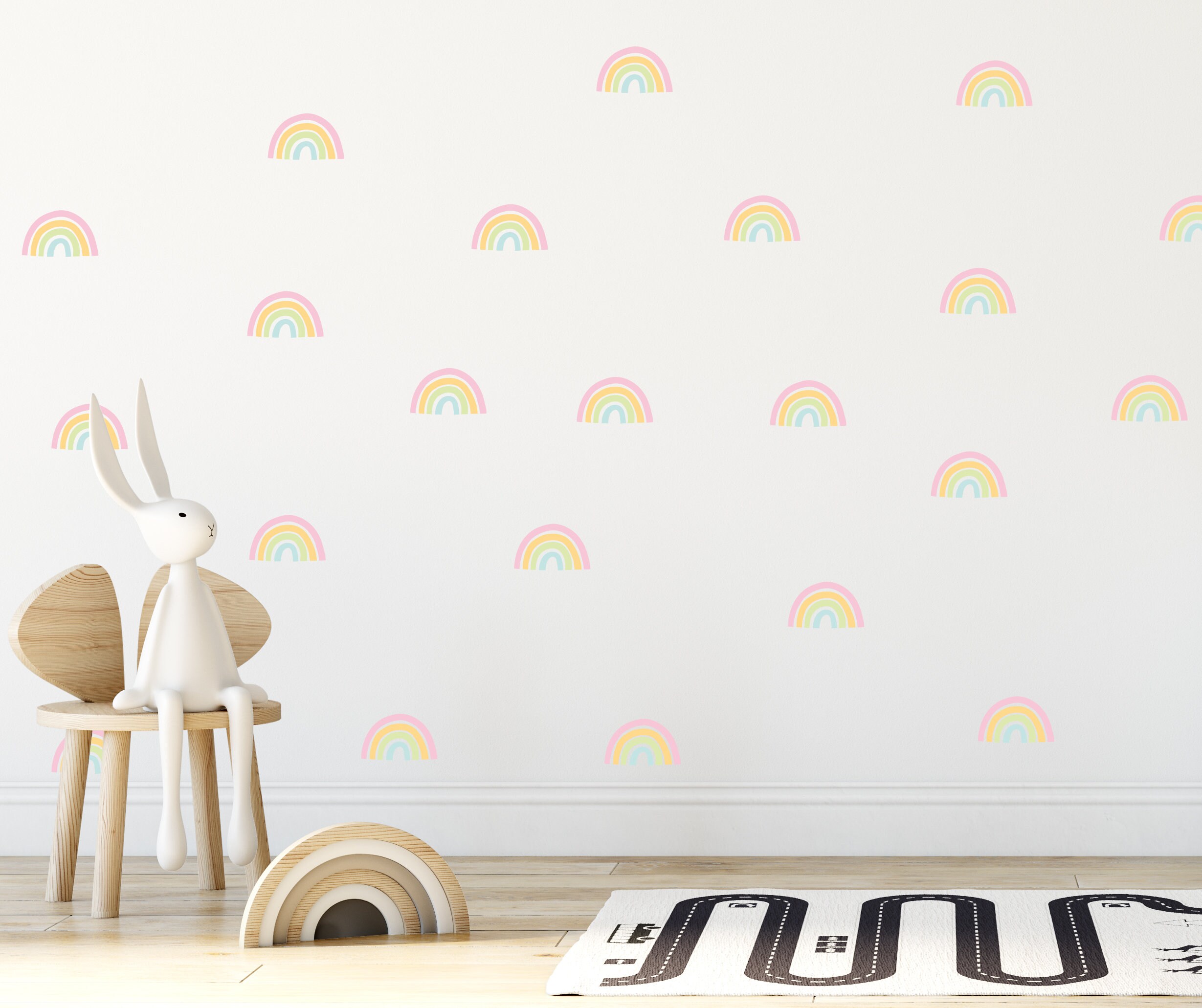 Rainbow Decals Scandinavian Rainbow Decals Rainbows | Etsy