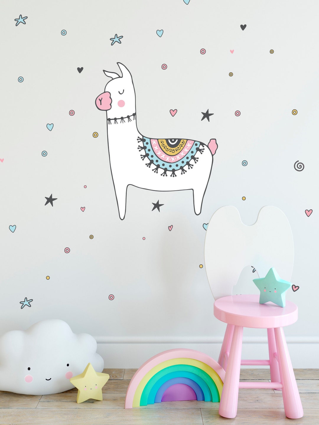 Llama Wall Decal, Alpaca Wall Decal, Wall Decal Llama, Wall Decal ...
