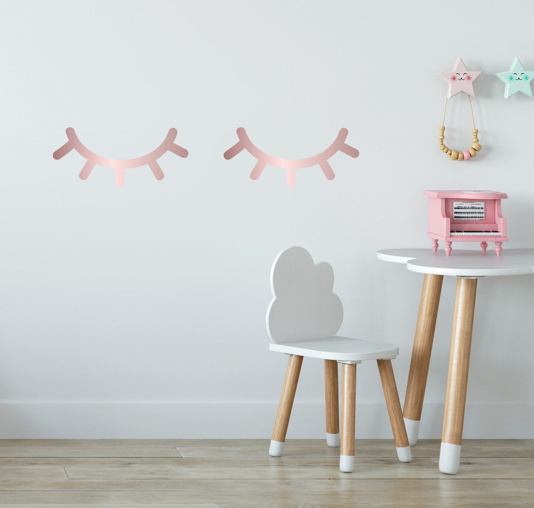 Rose Gold Sleepy Eyes Decal - Sleepy Eyes Stickers, Closed Eyes Decals ...