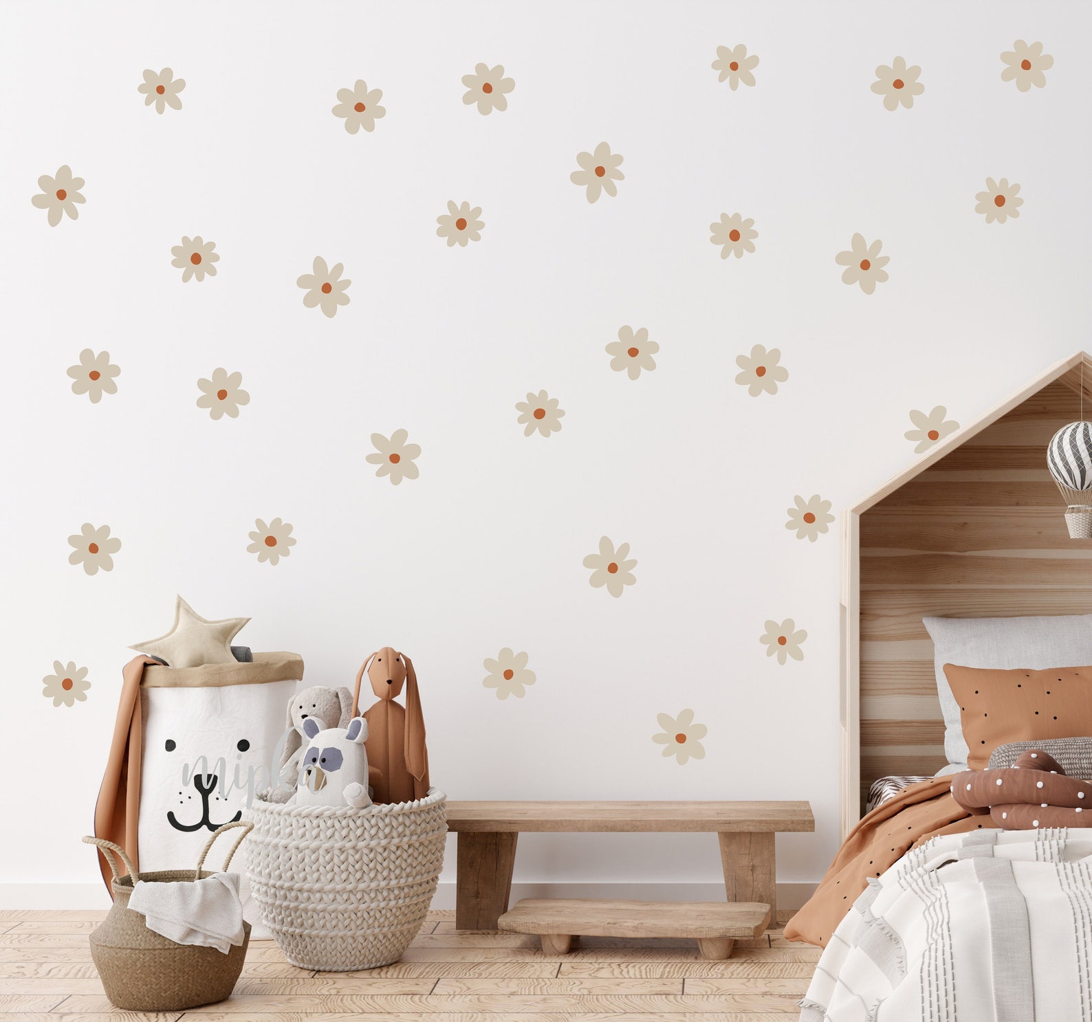 Daisy Wall Decals Flower Wall Stickers Nursery Decals Boho - Etsy
