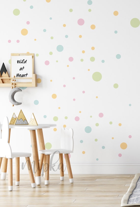 Pastel Rainbow Color Polka Dot Decals Choose Your Color Dot | Etsy