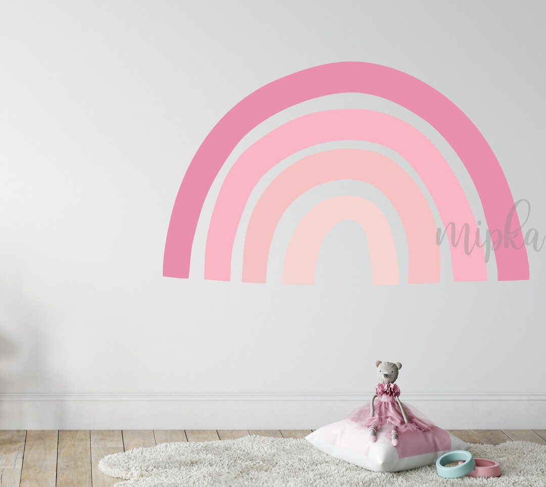 Large Powder Pink Rainbow Decal - Scandinavian Rainbow Decal, Rainbows ...