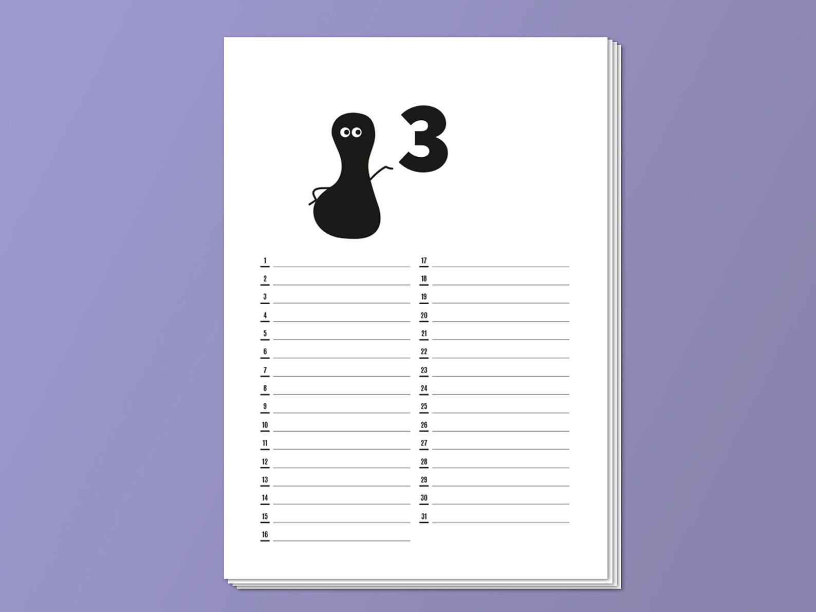 Printable Download A4 – Calendar Blobs – Design - Etsy