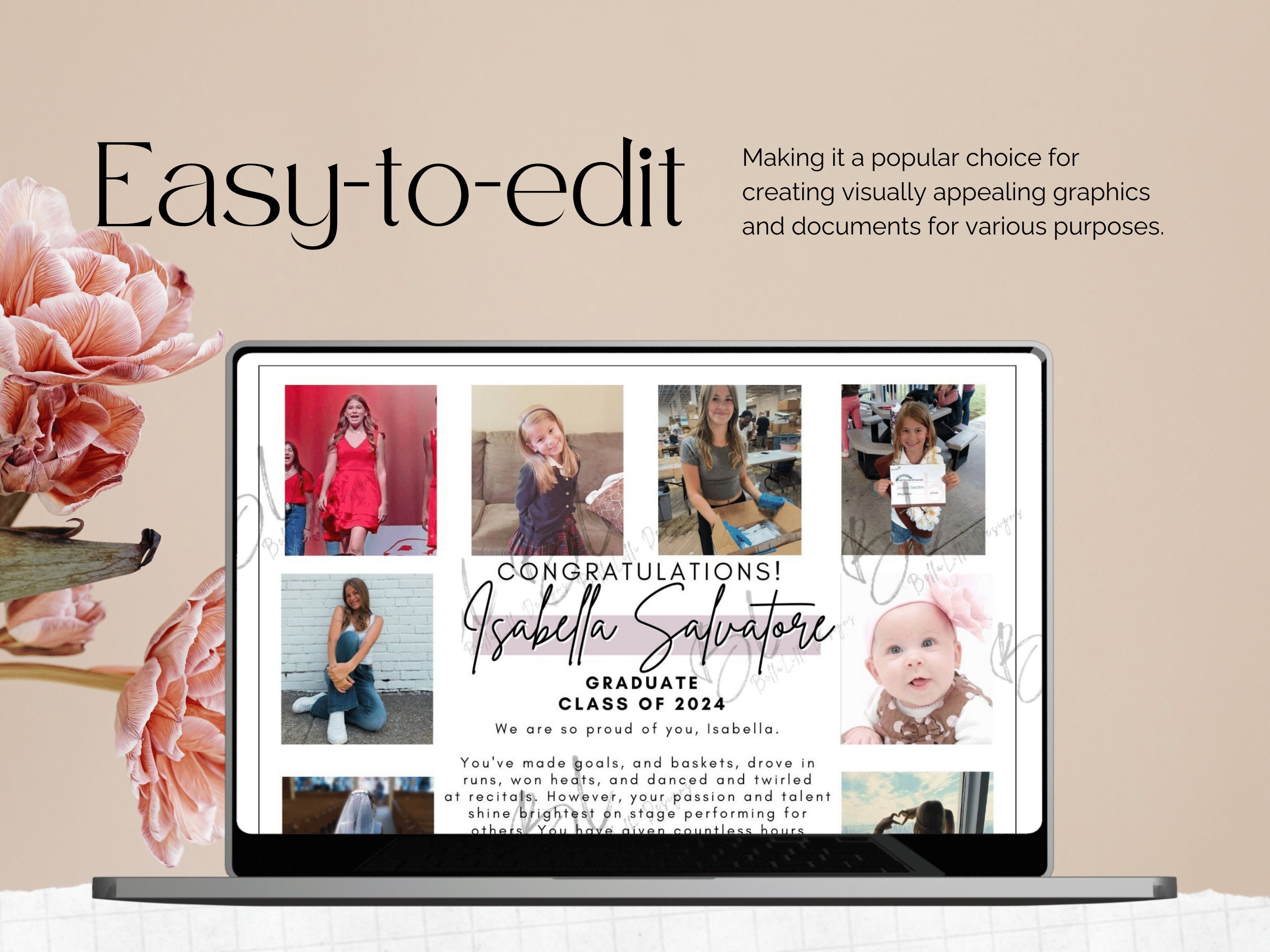 Full Page Senior Yearbook Ad Template, Yearbook Full Page, 8.5x11 ...