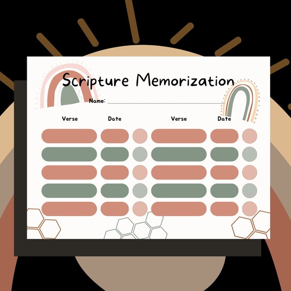 Memory Verse Chart - Etsy