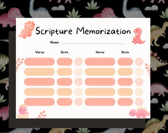 Kids Memory Verse Chart Bundle Bible Printables Children's Sunday ...