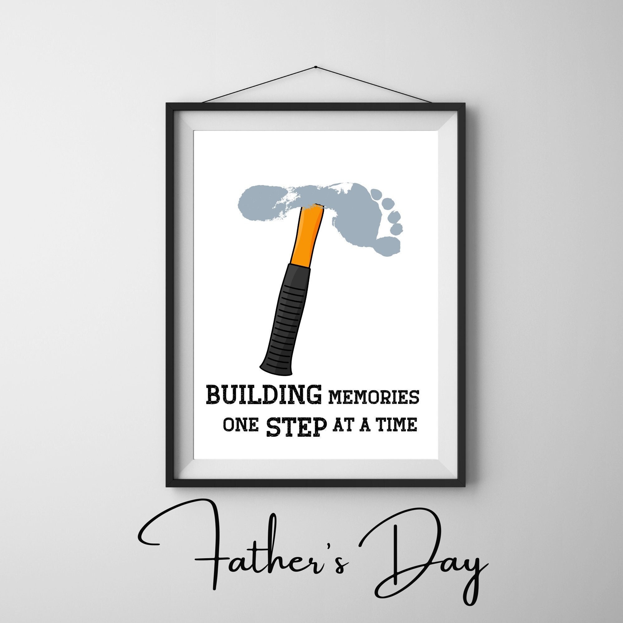 Footprint Art Fathers Day Card Fathers Day Handprint Craft Grandpa ...