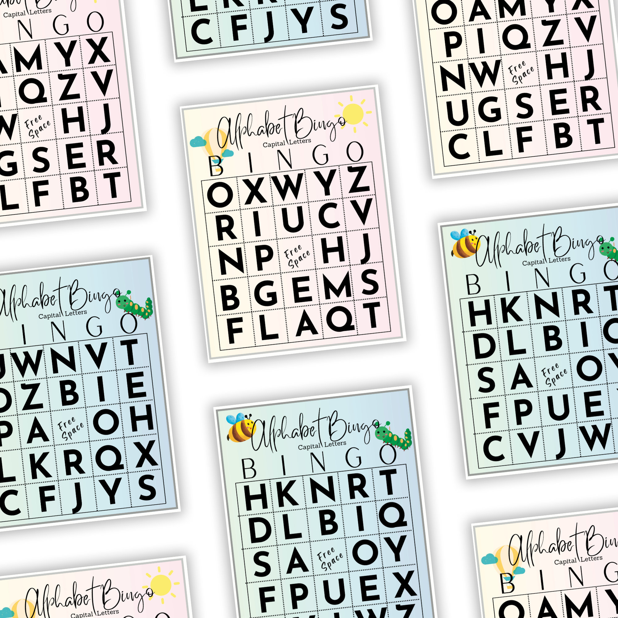 Capital Letters Bingo Game Printable Preschool Alphabet Game Letter ...