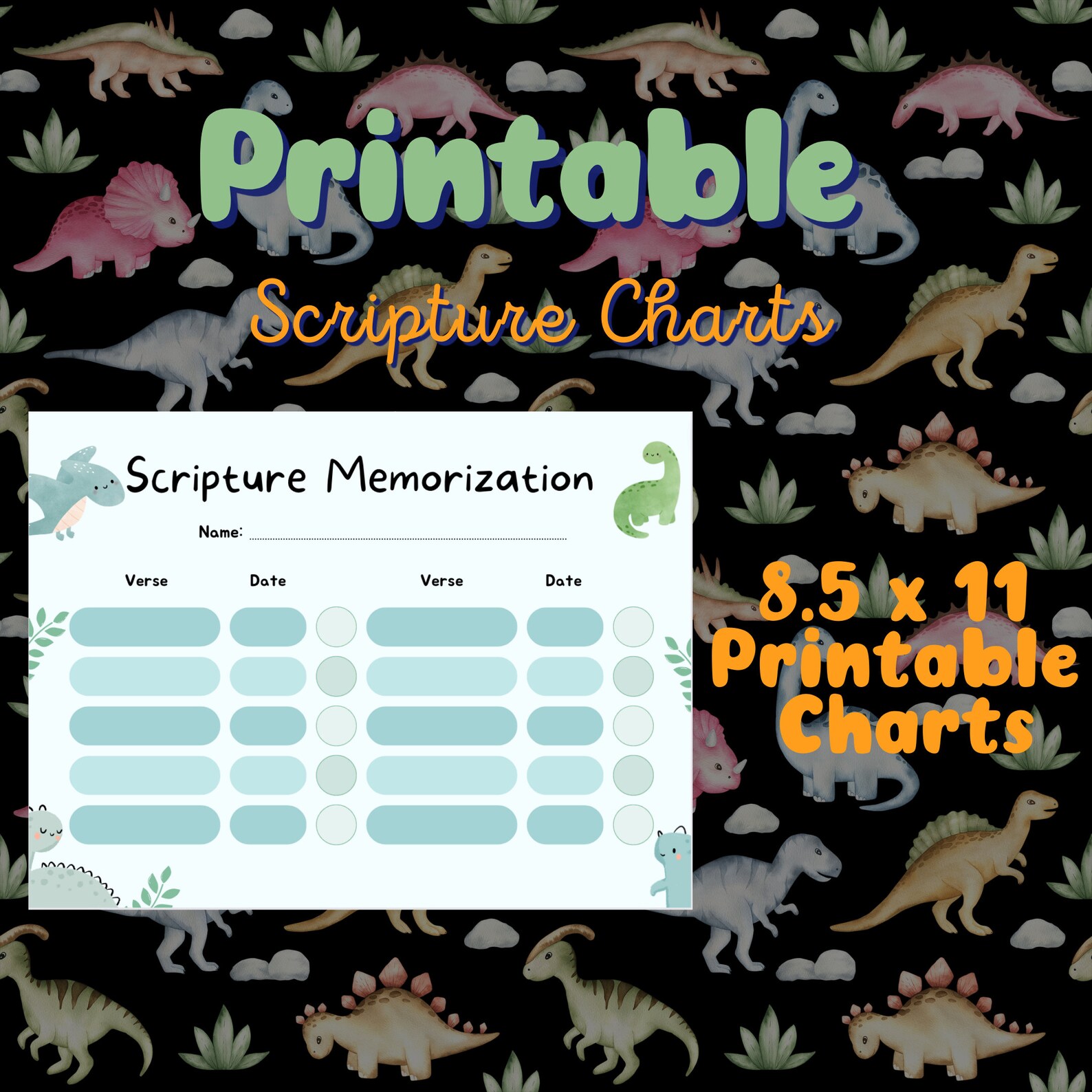 Kids Scripture Chart Children's Bible Verse Memory Chart Best Memory ...