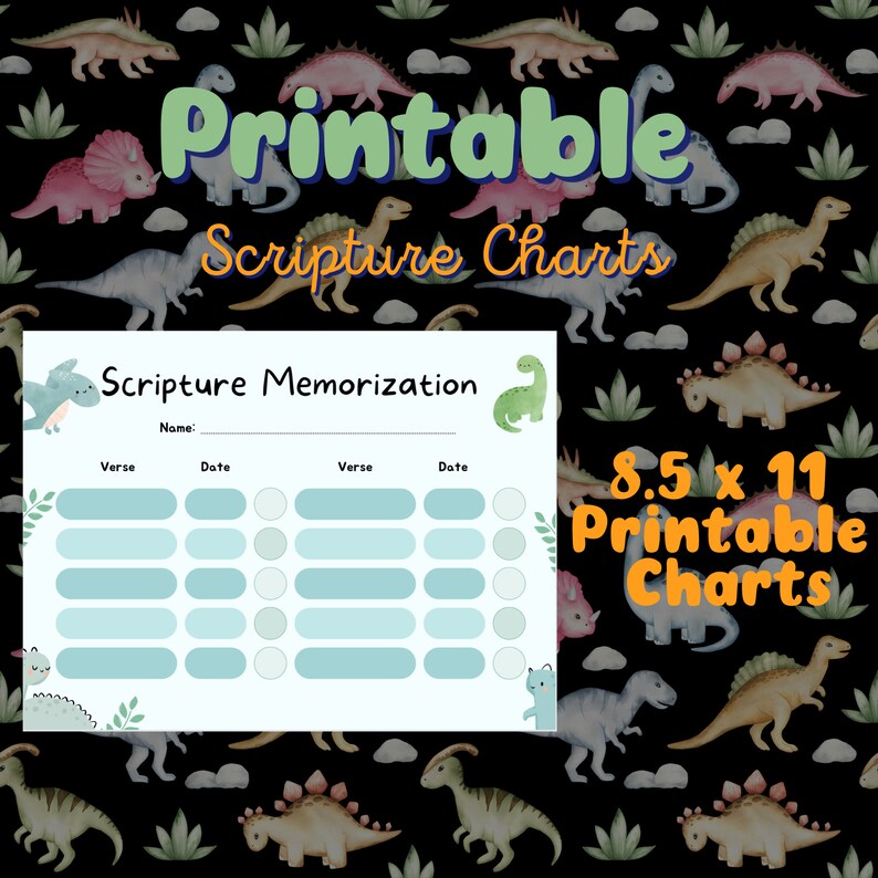 Kids Scripture Chart Children's Bible Verse Memory Chart Best Memory ...